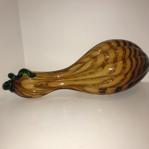 Art | Large Handblown Glass Gourd With Curly Stem | Poshmark